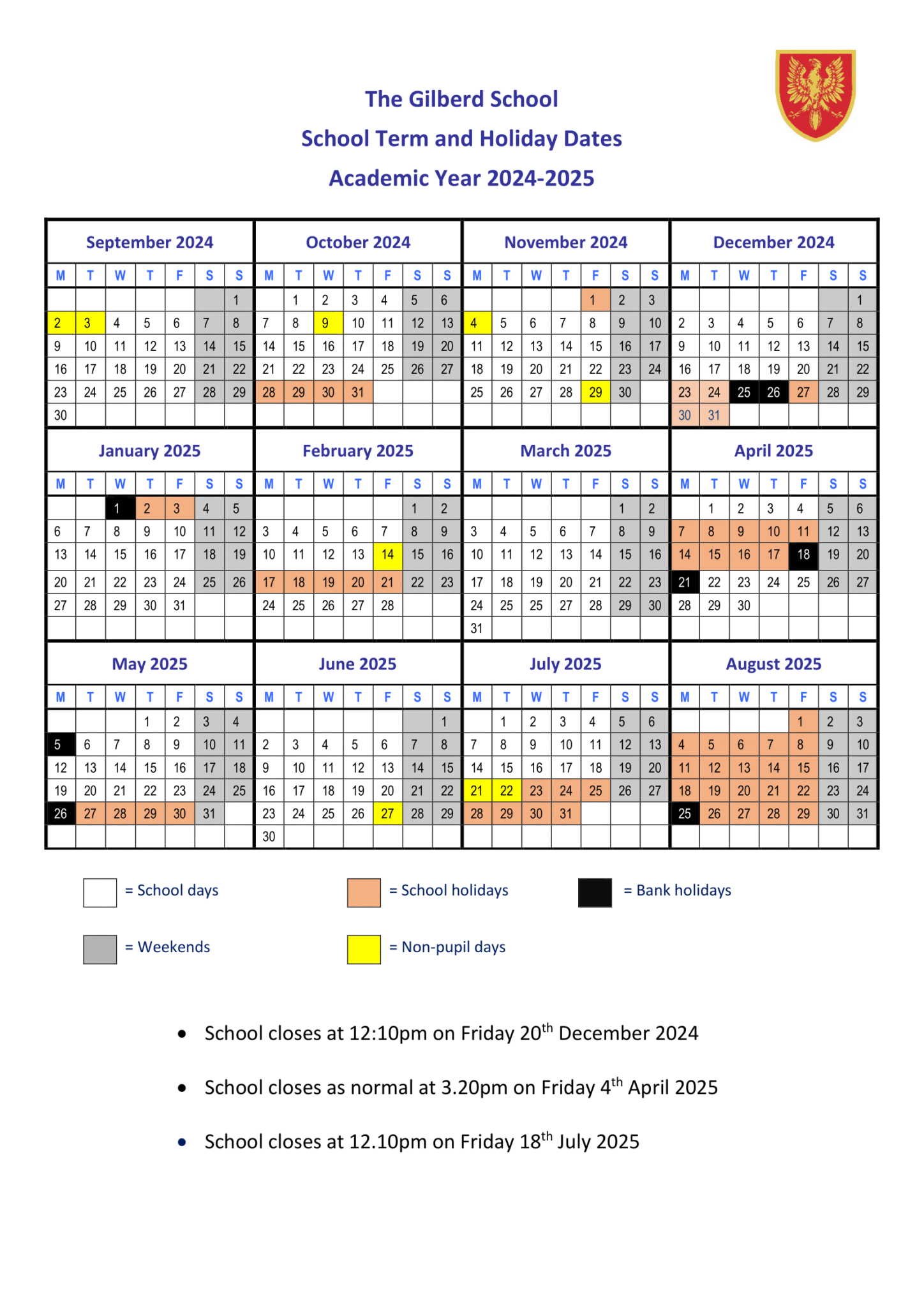 The Gilberd School Term Dates 25-26 Revised Pdf - Sch-uk.org