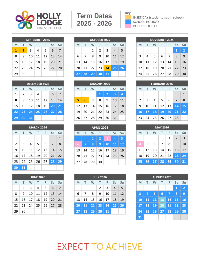 Holly Lodge Girls’ College Term Dates 25-26 Official Updates - Sch-uk.org