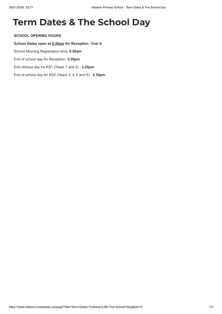 Halstow Primary School 25-26 Term Dates Revised - Sch-uk.org
